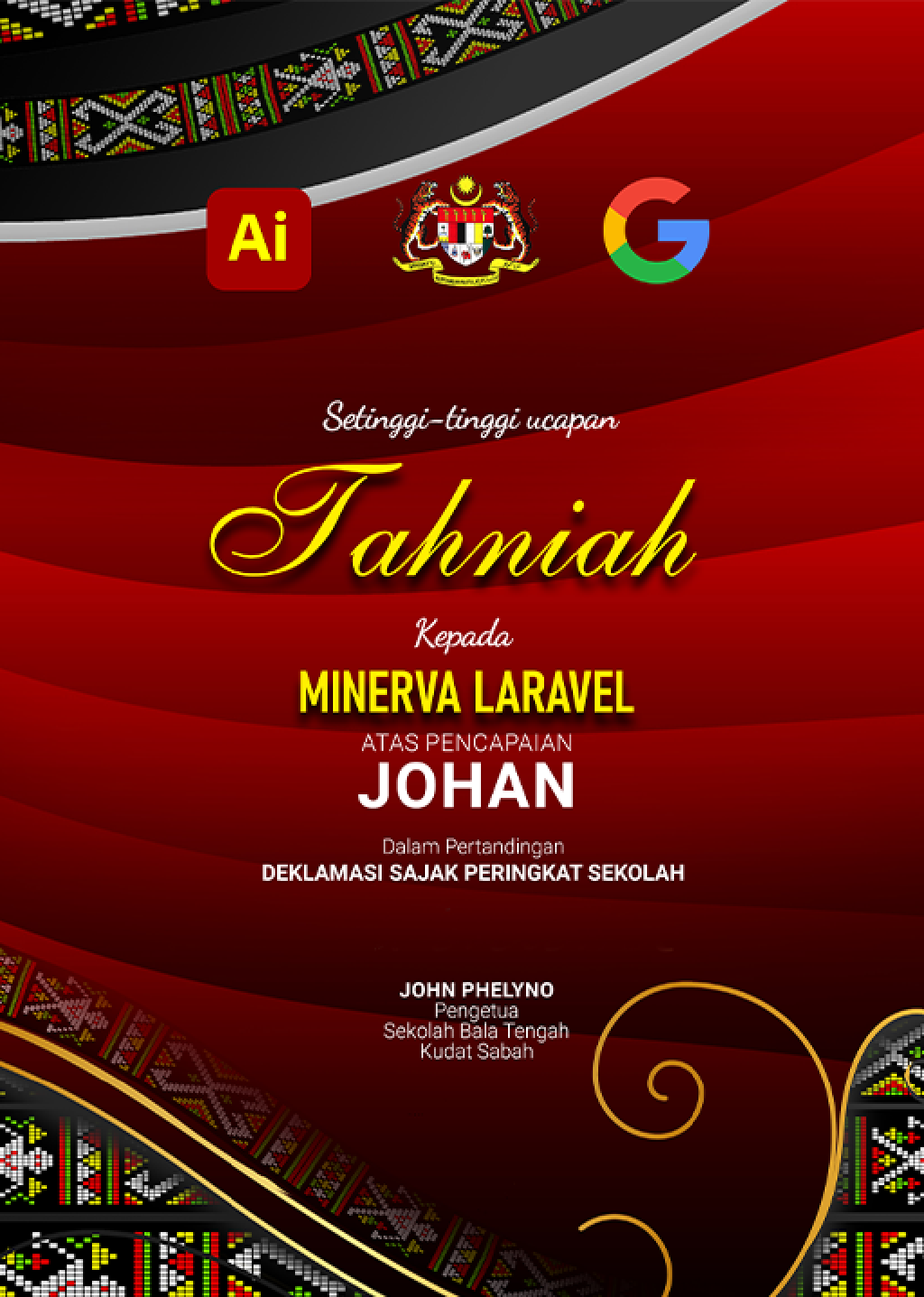 Free Rungus Certificate Design PSD